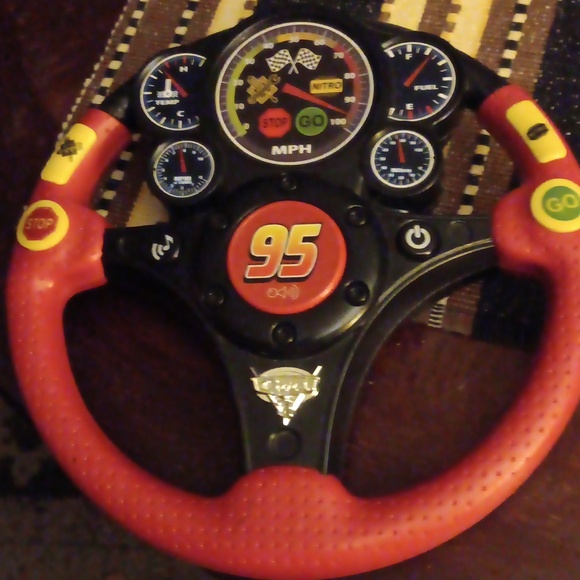 Disney | Toys | Disney Pixar Cars Lightning Mcqueen Steering Wheel Toy ...